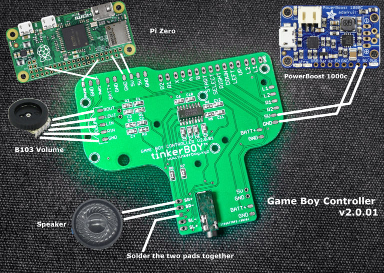 Wiring Guide for Game Boy Controller v2.0 - tinkerBOY