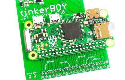 tinkerBOY DPI Adapter v1.0: Visual Guide for Raspberry Pi Zero (without header pins) - tinkerBOY