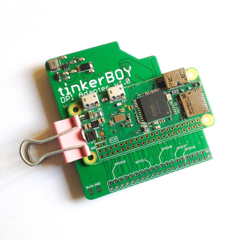tinkerBOY DPI Adapter v1.0: Visual Guide for Raspberry Pi Zero (without header pins) - tinkerBOY