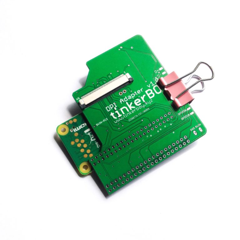 tinkerBOY DPI Adapter v1.0: Visual Guide for Raspberry Pi Zero (without header pins) - tinkerBOY